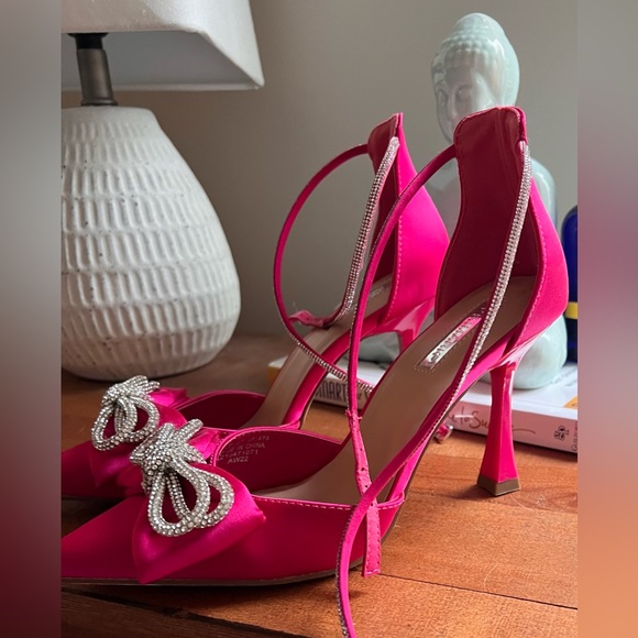 Primark | Shoes | Pink Primark Heels With Bow And Strap Details | Poshmark
